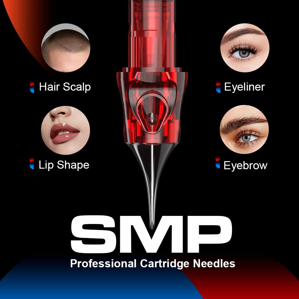 SMP Tattoo Cartridges Needles 20Pcs #06 (3RL) Permanent Makeup 3 Round Liner 0.22mm Needle Microblading Hair Scalp for Tattoo Rotary Pen Supply EN04X-20-0603RL-SMP