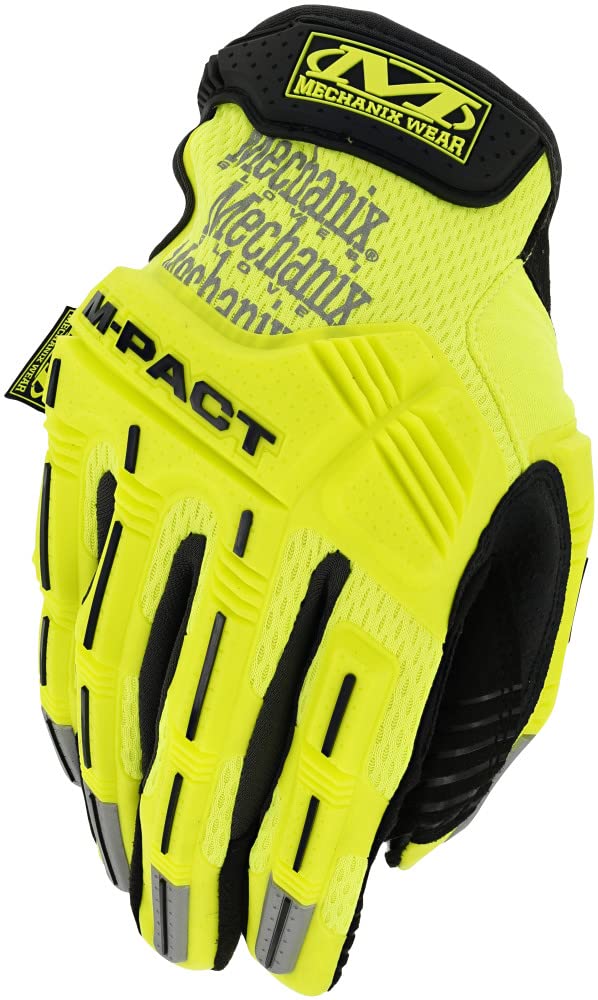 Mechanix Wear: Hi-Viz M-Pact Work Gloves (Small, Fluorescent Yellow)