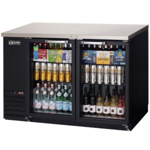 everest ebb48g back bar cooler cabinet 2 glass doors, 115v, nsf - 14 cu. ft.