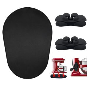 mixer sliding mats for kitchen aid stand mixer with 2 black mixer accessories,kitchen appliance slide mats pads compatible with kitchen aid 5-8qt bowl-lift stand professional mixer