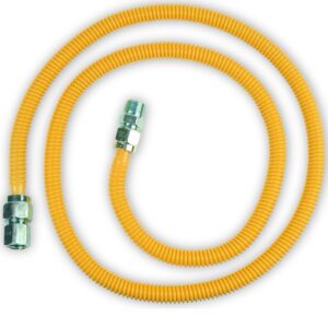 appliance pros flexible stainless steel gas line for dryer, gas hose connector kit, comes with 1/2" od 1/2" mip x 1/2" fip, stainless steel (gasline72)