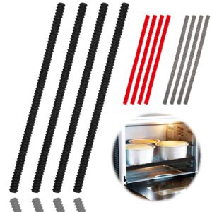 leeyean oven guards for racks - 4 pack heat resistant silicone oven rack shields cover 14 inches long oven rack edge protector, protect against burns and scars (black)