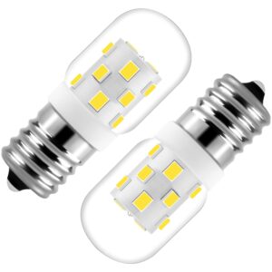 AMI PARTS E17 LED Light Bulb 3W 380LM 6000K Daylight White, 8206232A 40 Watt Appliance Bulb Incandescent Equivalent,for Microwave Light Bulbs Under Hood Refrigerators Oven (2 Packs)