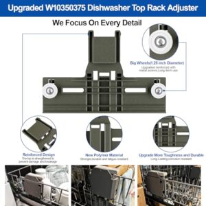 Upgraded W10350375 Dishwasher Top Rack Adjuster parts For Whirlpool WDT730PAHZ0 WDT750SAHZ0 Upper Rack Parts,WDTA50SAHZ0 WDT970SAHZ0 Dishwasher Top Rack Parts W10712395,For Kenmore Dishwasher Parts