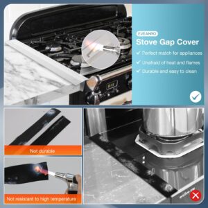 16.5"-33" Stove Counter Gap Covers, Stainless Steel Stove Guard, Cooktop Trim Kit, Stove Gap Guards, Oven Gap Filler, Heat Resistant & Effectively Protect Stove Gap Filler,White(2PCS)