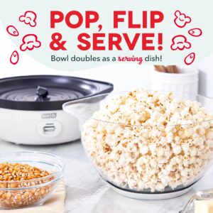 DASH SmartStore™ Deluxe Stirring Popcorn Maker, Hot Oil Electric Popcorn Machine with Large Lid for Serving Bowl and Convenient Storage, 24 Cups – White