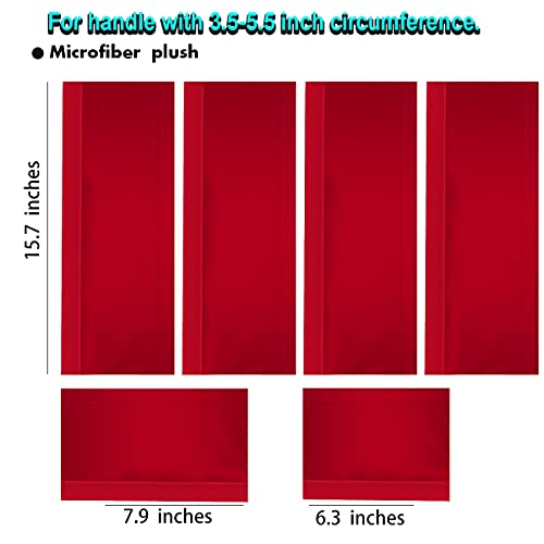 Volecy Set of 6 Refrigerator Door Handle Covers, Washable Velvet Fabric Appliance Handle for Fridge Microwave Stove Dishwasher Catch Stains Dust Fingerprint Prevent Ice hot Hand (Big Red)