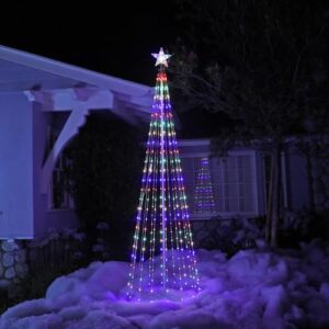 alpine corporation large tower christmas tree with multi-functional led lights