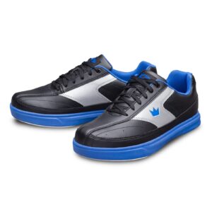 brunswick mens renegade bowling shoes black/royal, 9.5 wide, black blue