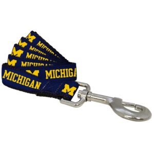 ncaa michigan wolverines dog leash, navy, x-small/6-feet