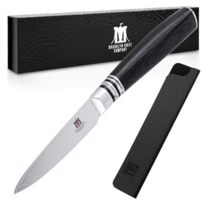 brooklyn knife co. paring knife - japanese seigaiha series - etched high carbon steel 3.5-inch