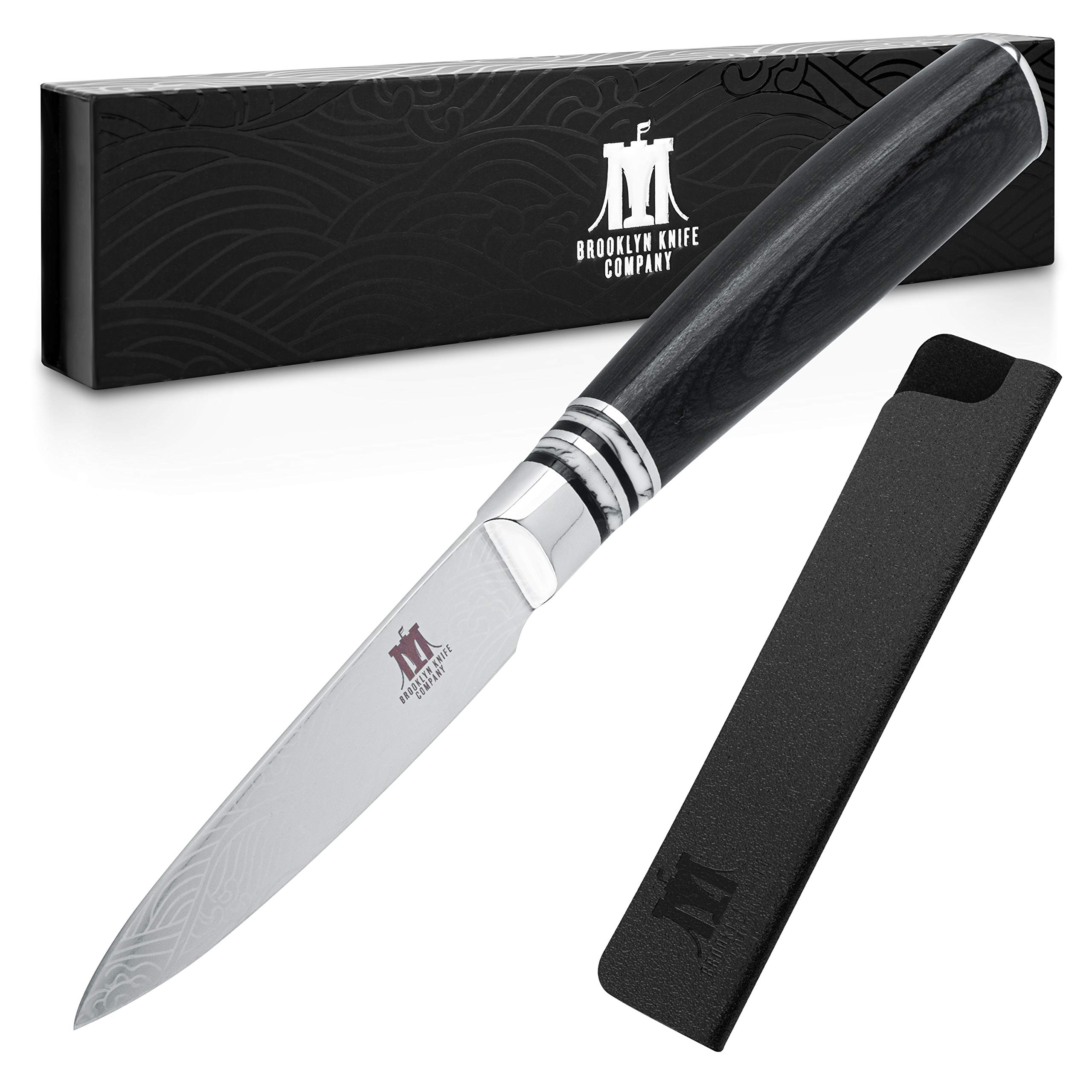 Brooklyn Knife Co. Paring Knife - Japanese Seigaiha Series - Etched High Carbon Steel 3.5-Inch