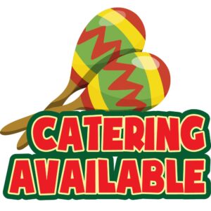 catering available 24" concession decal sign cart trailer stand sticker equipment