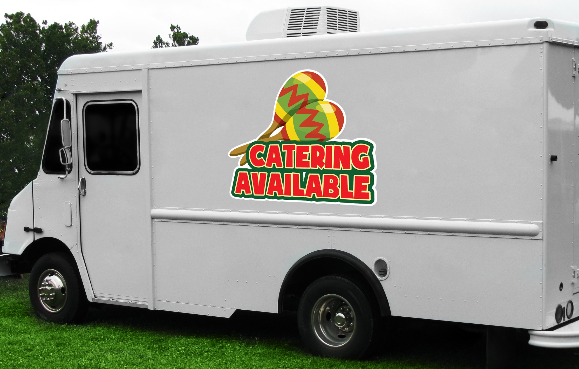 CATERING AVAILABLE 24" Concession Decal sign cart trailer stand sticker equipment