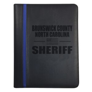 north carolina brunswick county all counties deputy sheriff padfolio notepad holder - thin blue line portfolio with deputy sheriff prayer print & 3 police laptop stickers and a police car magnet