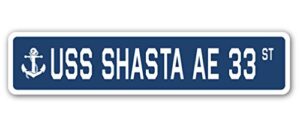 uss shasta ae 33 street sign us navy ship veteran sailor gift