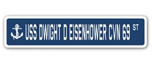 uss dwight d eisenhower cvn 69 street sign us navy ship veteran sailor gift