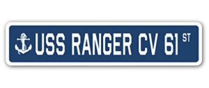 uss ranger cv 61 street sign us navy ship veteran sailor gift