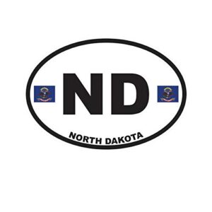 North Dakota State Flag Oval Sticker Decal Vinyl ND Bumper Sticker Vinyl Sticker Car Truck Decal 5"