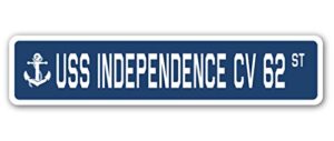 uss independence cv 62 street sign us navy ship veteran sailor gift