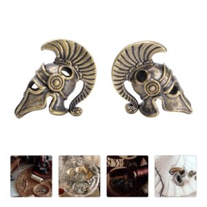 LUOZZY 2PCS Spartan Helmet DIY Pendant Decor Brass Small Spartan Helmet Ornament