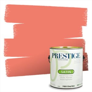 prestige paints interior paint and primer in one, 1-gallon, satin, comparable match of benjamin moore* fan coral*