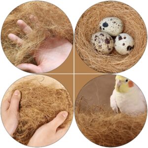 POPETPOP Coconut Fiber for Birds, Nesting Box Pads Chicken Nesting Pads Natural Coconut Fiber Nest Lining Material for Small Birds and Animals for Nest Building Bedding Hideouts 500g