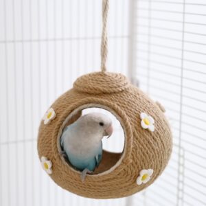 sendylai bird nest birdhouse coconut bird nest parrot toys parrot nest bird bed for cage for lovebirds hamsters squirrels