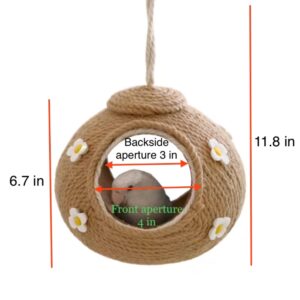 SENDYLAI Bird Nest Birdhouse Coconut Bird Nest Parrot Toys Parrot Nest Bird Bed for Cage for Lovebirds Hamsters Squirrels