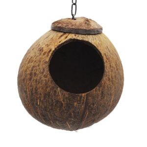 ueetek nest for parakeets coconut bird house bird nest coconut shell nest bamboo small pet long tail