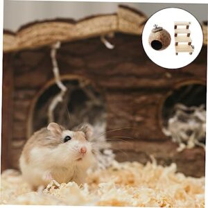 iplusmile 4 Pcs Hamster Furniture Hamster Hideout Pet Nesting Habitat Hamster House Bed Small Animal Cage Habitat Bird Hideaway Rabbit Bird Rat Lizard Shelter Husk Squirrel Wooden Pet Bed