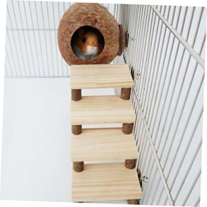 iplusmile 4 Pcs Hamster Furniture Hamster Hideout Pet Nesting Habitat Hamster House Bed Small Animal Cage Habitat Bird Hideaway Rabbit Bird Rat Lizard Shelter Husk Squirrel Wooden Pet Bed