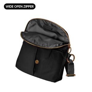 Iilyswee Crossbody Bag for Women, 5L All Night Festiva Bag Adjustable Strap Purse, Nylon Handbags for for Work College Gym Travel Casual Outdoor, Black