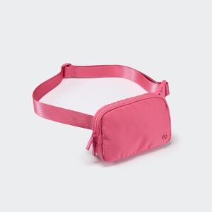 Pander Two Way Zipper Fanny Pack Nylon Everywhere Belt Bag for Women, Water Repellent Waist Packs, Crossbody Bags with Adjustable Strap (Hot Pink).