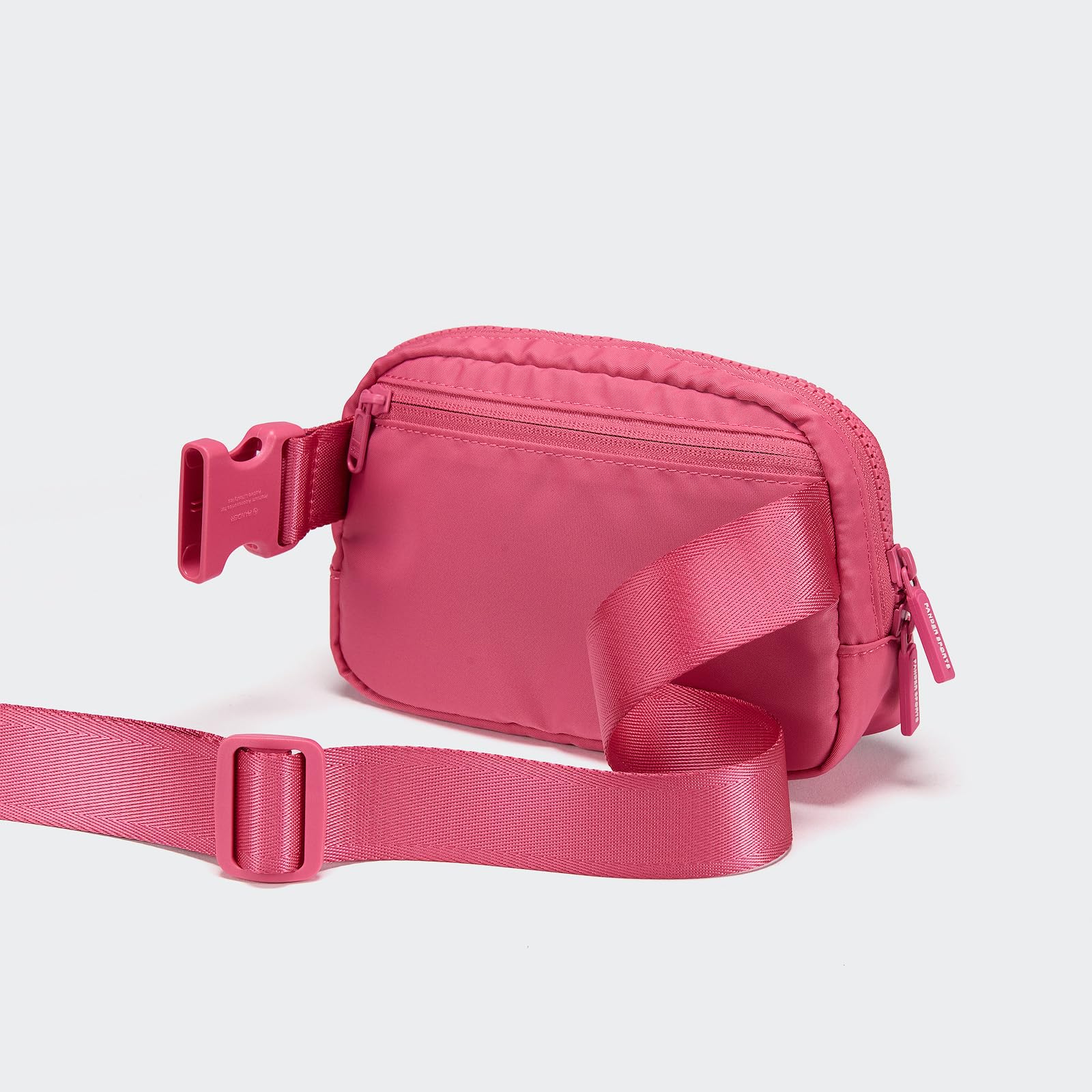 Pander Two Way Zipper Fanny Pack Nylon Everywhere Belt Bag for Women, Water Repellent Waist Packs, Crossbody Bags with Adjustable Strap (Hot Pink).