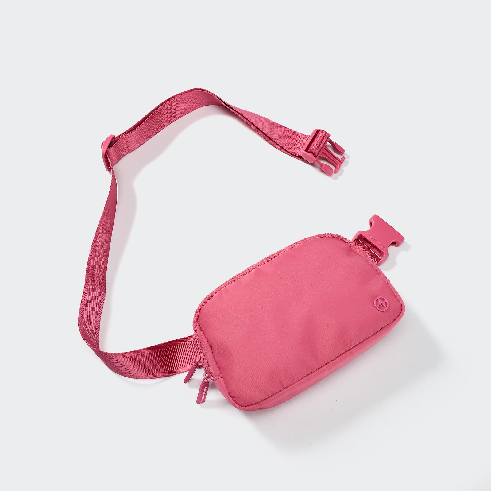 Pander Two Way Zipper Fanny Pack Nylon Everywhere Belt Bag for Women, Water Repellent Waist Packs, Crossbody Bags with Adjustable Strap (Hot Pink).