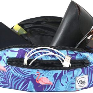 Vibe Festival Gear, proposed title- Vibe Festival Gear Fanny Pack for Men Women - Many Prints - Black Holographic Silver Gold Cute Waist Bag for Festival Rave Hiking Running Cycling