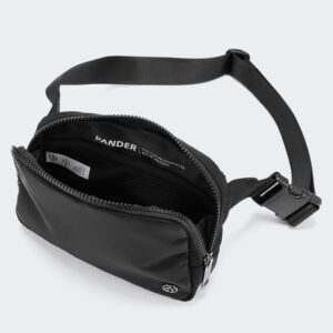 Pander Belt Bag Large 2L, Waterproof Everywhere Fanny Pack Purse for Women and Men with Adjustable Strap (Black Onyx).