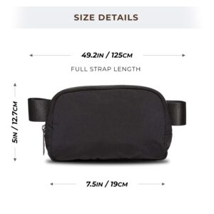 Lulu Belt Bag For Women and Teen Girls - Ladies Bum Bag Fashion Waist Packs, Lulu Dupe Bag Fanny Pack, Aesthetic Stuff - Lulu Dupes Everywhere Belt Bag, Gifts for Women (Black)