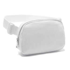 Belt Bag for Women Fanny Pack Crossbody Bags for Women Fashion Waist Packs with Adjustable Strap Gifts for Teenage Girls Women Men (White)