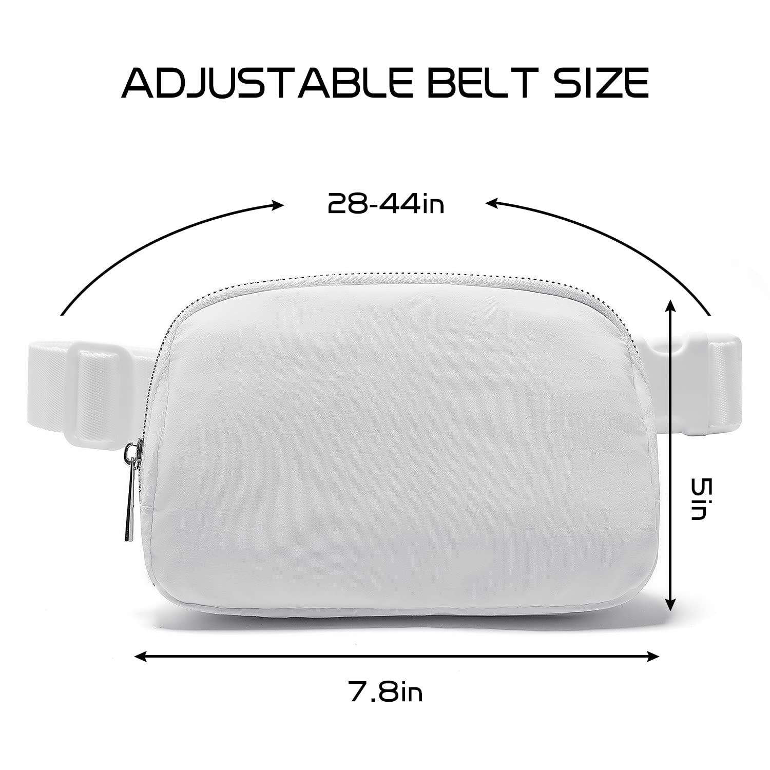 Belt Bag for Women Fanny Pack Crossbody Bags for Women Fashion Waist Packs with Adjustable Strap Gifts for Teenage Girls Women Men (White)