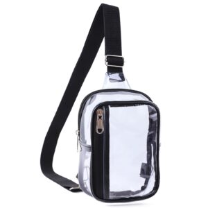 clear mini sling bag, heavy duty clear purse fanny packs, cute crossbody purse for concerts, stadium, travel