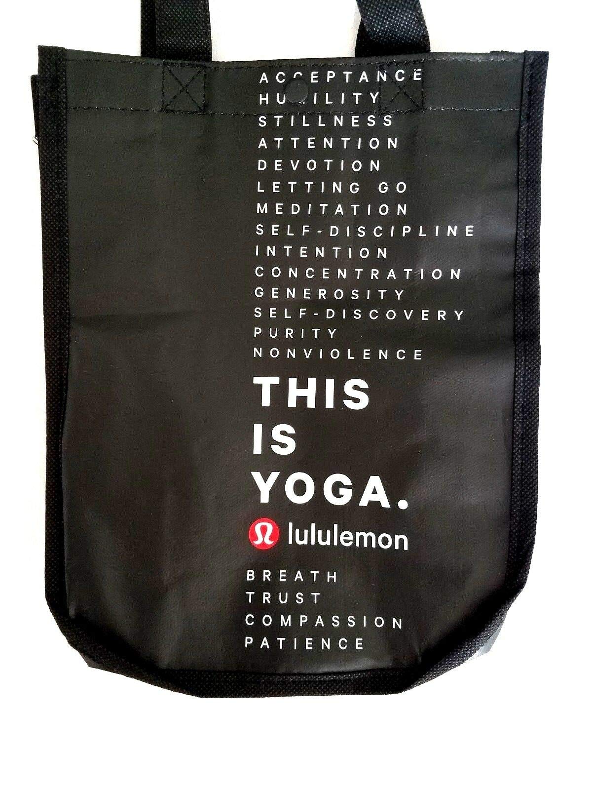 Lululemon Small Reusable Tote Gym Bag (This is Yoga, Black)