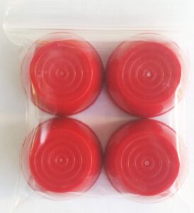 quadrapoint hub cap compatible with popular red wagon brand for steel & wood wagons only 1/2" red (not for plastic, folding or little wagon model w5, please read entire product description)