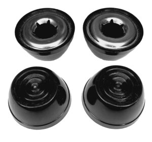 quadrapoint hub cap replacement compatible with popular red wagon brand, steel & wood wagons 1/2" new black (not for plastic or folding or little wagons model w5, please read product description)