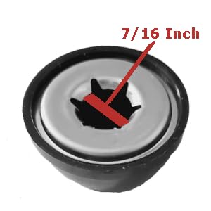 Quadrapoint Hub Cap for Popular Red Wagon Brand Plastic & Folding Wagons 7/16" BLACK (NOT for Wood or Steel Wagons) (Black)