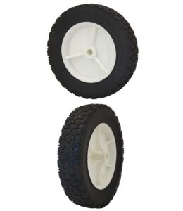 parts camp 8 inch plastic wheel fits oregon 72-108 hand trucks,lawnmowers,utility carts,radio flyer wagon, bbq grill,lawn sprayer,trash can universal wheel 9613