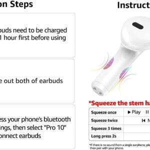 Wireless Earbuds, Bluetooth Earbuds Touch Control Stereo Sound Bluetooth Headphones with Mic, 35H Playtime IPX7 Waterproof Wireless Ear Buds with Type C Charging Case for airpod iPhone Android iOS