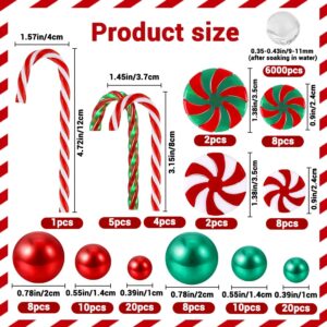 XIMISHOP 7106pcs Christmas Vase Filler,Green Red Candy Cane Vase Filler Floating Pearls Candles Clear Beads Pearl Beads for Christmas Holiday Home Decoration