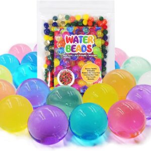 500Pcs Large Water Gel Beads Non-Toxic,Jumbo Water Gel Beads for Vase Filler, Wedding and Home Decoration